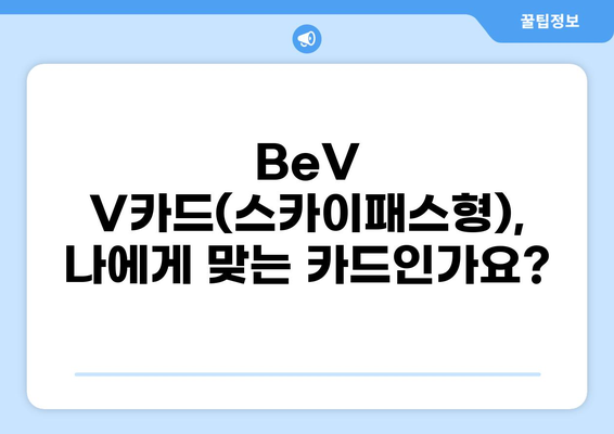 KB국민카드 BeV V카드(스카이패스형) 혜택 총정리| 고급 카드의 매력 | 신용카드, 스카이패스, 마일리지 적립, 여행 혜택 – 일상의 유용한 정보