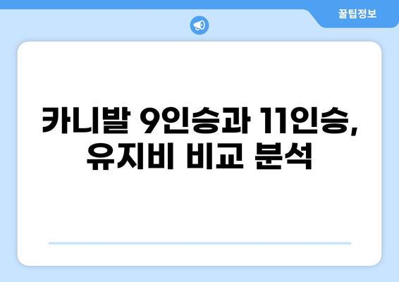 카니발 9인승 Vs 11인승 세금은 얼마나 차이날까요 자동차세 연비 유지비 비교 일상의 유용한 정보
